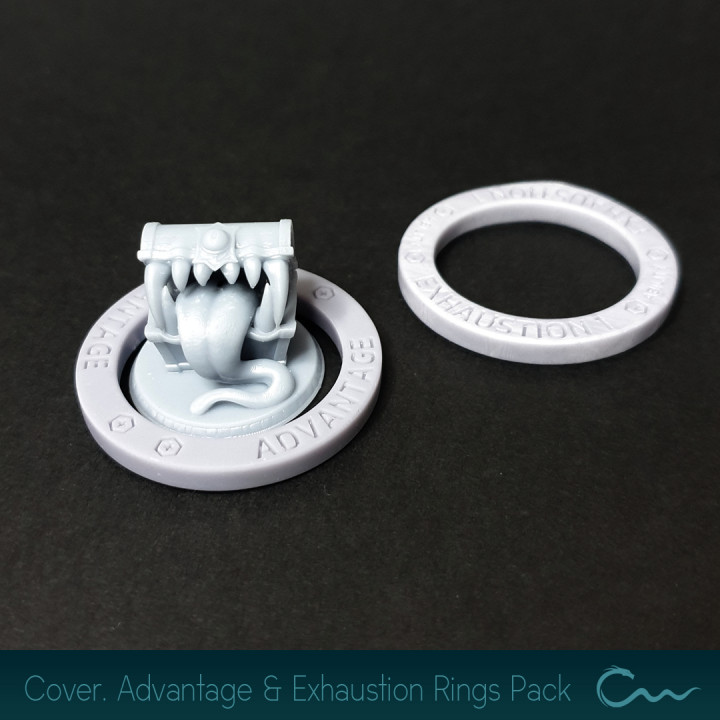 3D Printable 11 TTRPG Cover, Advantage & Exhaustion Rings Pack by The ...