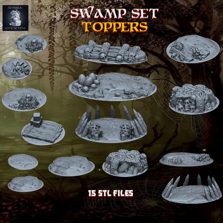 3D Printable Swamp Toppers (15 stl files) by Admiral Apocalypse
