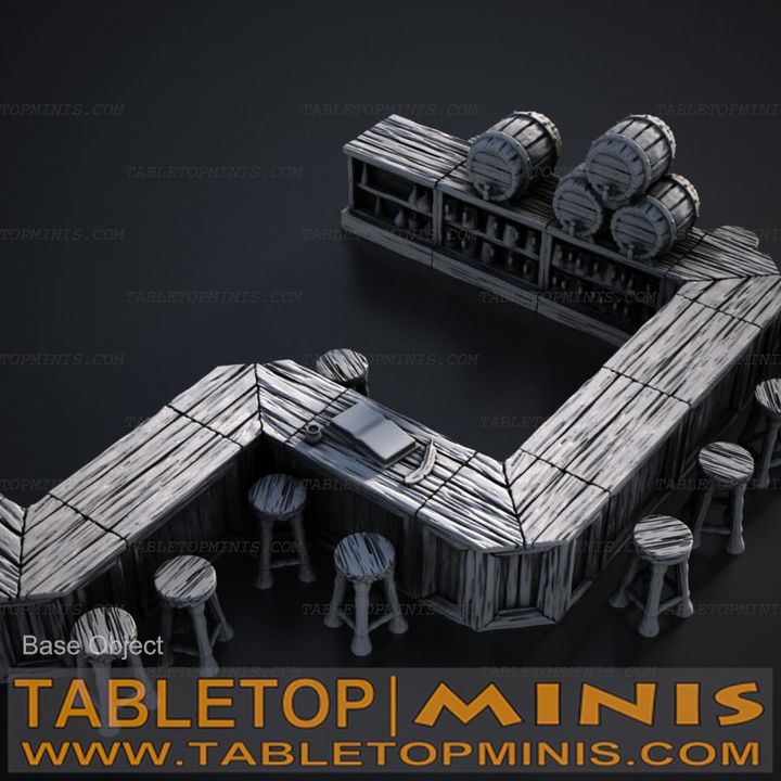 3D Printable Tavern Modular Bar Set by TableTopMinis