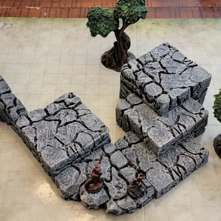 3D Printable Modular Stackable Cliffs/Rock Walls by Dale Seaton