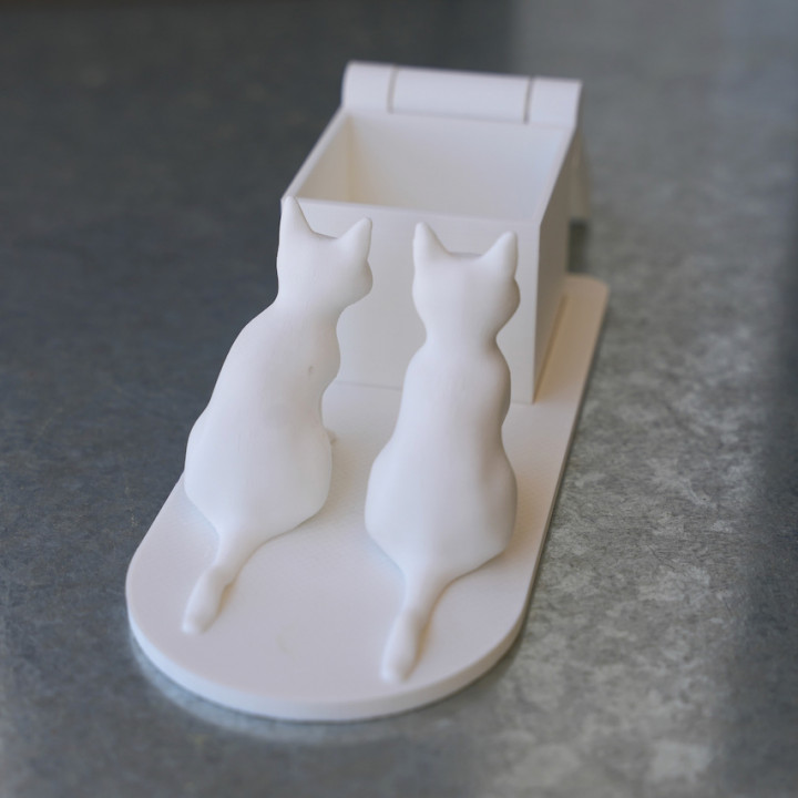 3D Printable Cats with box by Philippe Barreaud