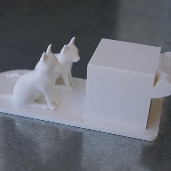3D Printable Cats with box by Philippe Barreaud