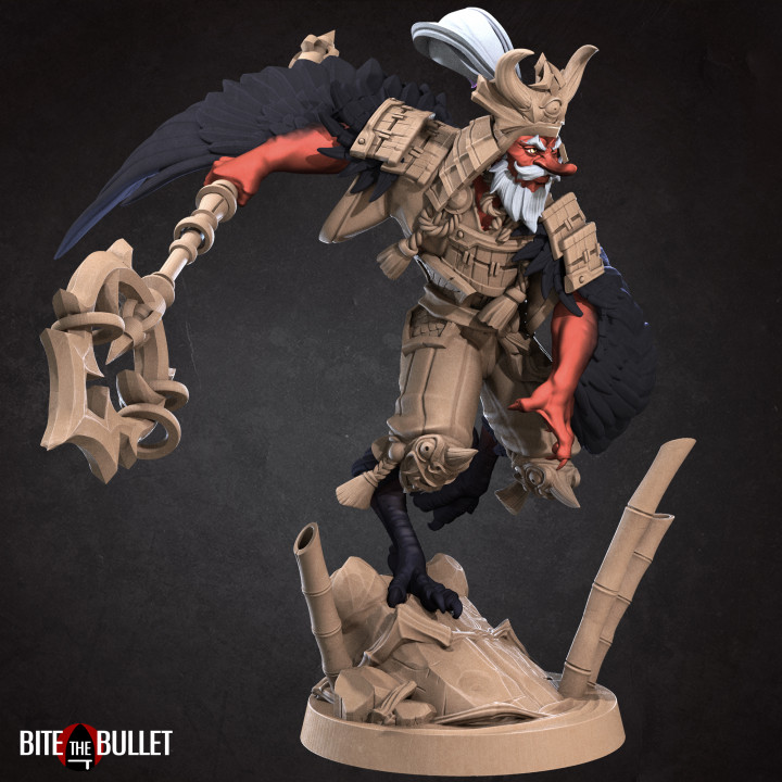 3D Printable Tengu, Exiled Monk (2 Versions) by Bite the Bullet