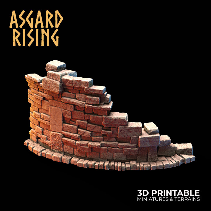 3D Printable Small Ruins (Straight & Curved) /Terrain/ /Pre-supported ...