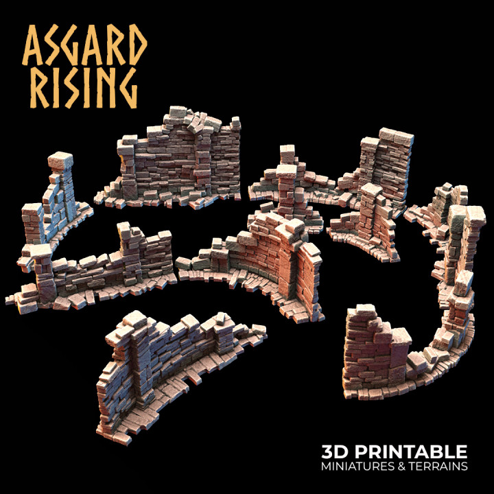 3D Printable Small Ruins (Straight & Curved) /Terrain/ /Pre-supported ...