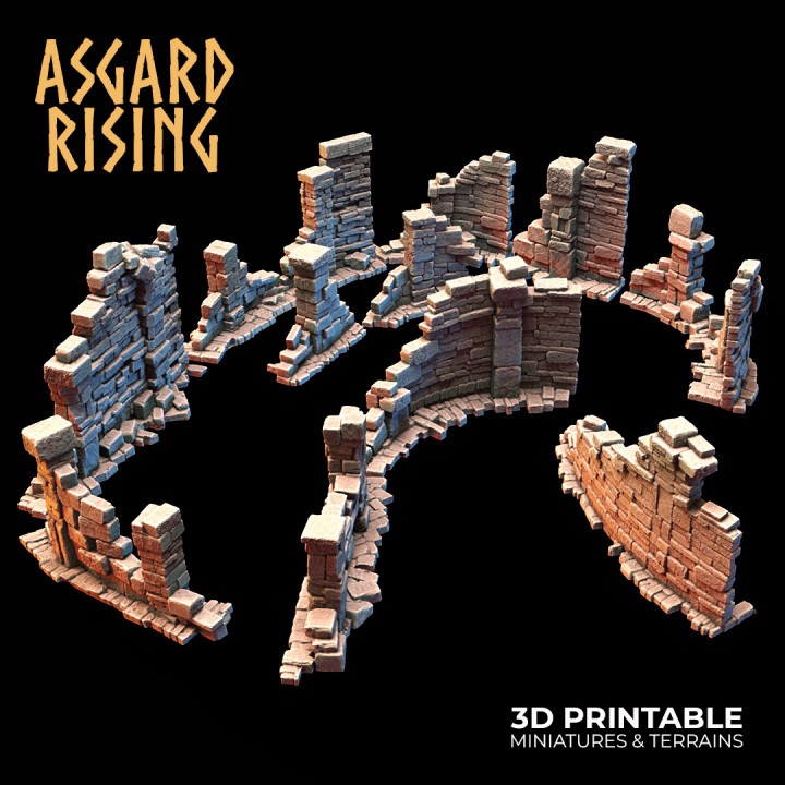 3D Printable Small Ruins (Straight & Curved) /Terrain/ /Pre-supported ...