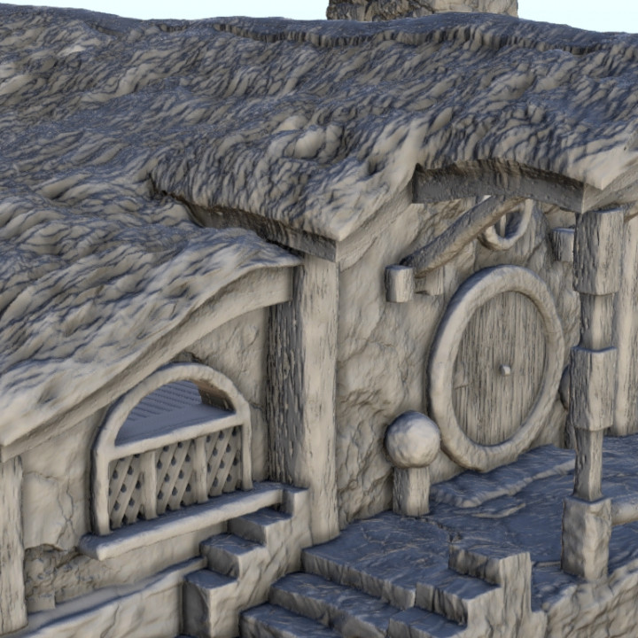 3D Printable House with chimney 1 - Hobbit medieval scenery terrain ...