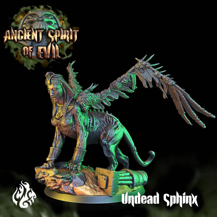 3D Printable Undead Sphinx by Crippled God Foundry