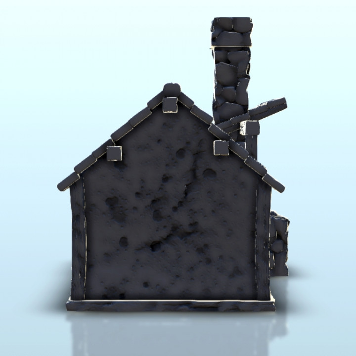 3D Printable Blacksmith shop with outdoor chimney 9 - Hobbit medieval ...
