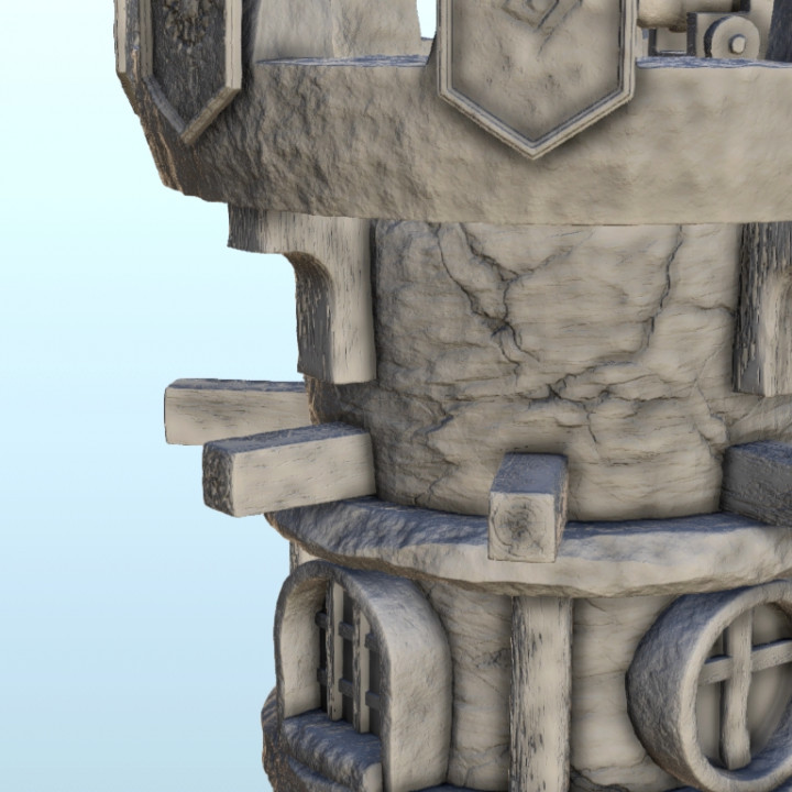 3D Printable Rounded tower with canons 10 - Hobbit medieval scenery ...