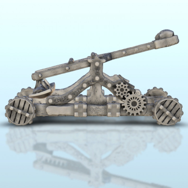 3D Printable Wooden catapult with payload 4 - Hobbit medieval scenery ...