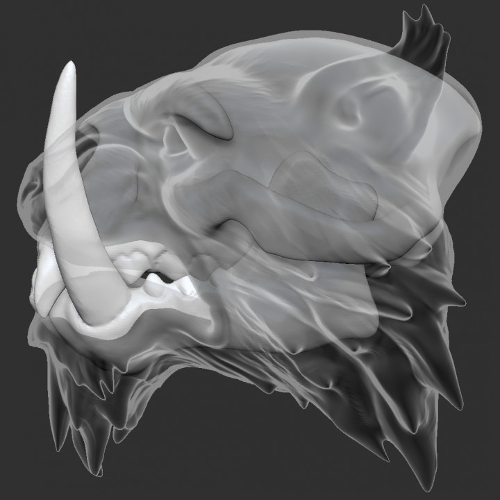 3D Printable Saberbeast skull for wargaming by SabertoothCollectibles