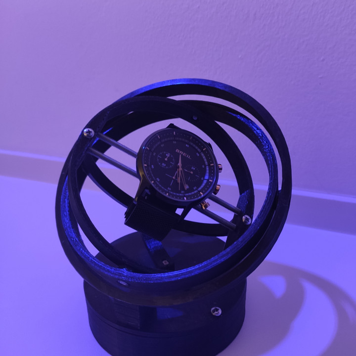 3D Printable Gyro Winder watch hoder by alessandro rotondi