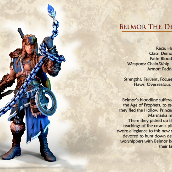 3D Printable Belmor The Demon Hunter - Idle and Action Pose by Ronin ...