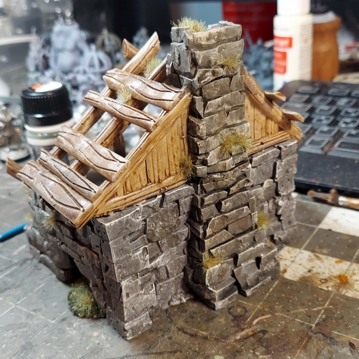 3D Printable Stone Shack Ruin by GameScape3D