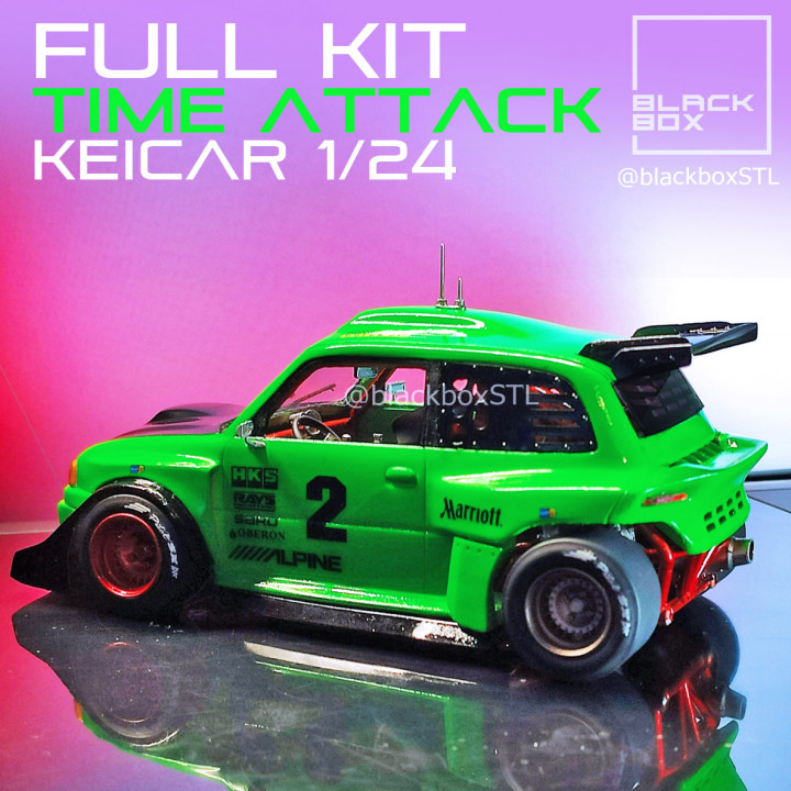 3D Printable Time Attack Keicar FULL MODELKIT 1/24 by black-box ...
