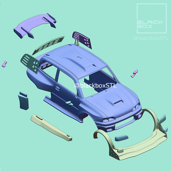3D Printable Time Attack Keicar FULL MODELKIT 1/24 by black-box ...