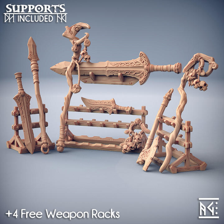 3D Printable Weapons for Loot & Racks: Svartwood Trolls by Artisan Guild