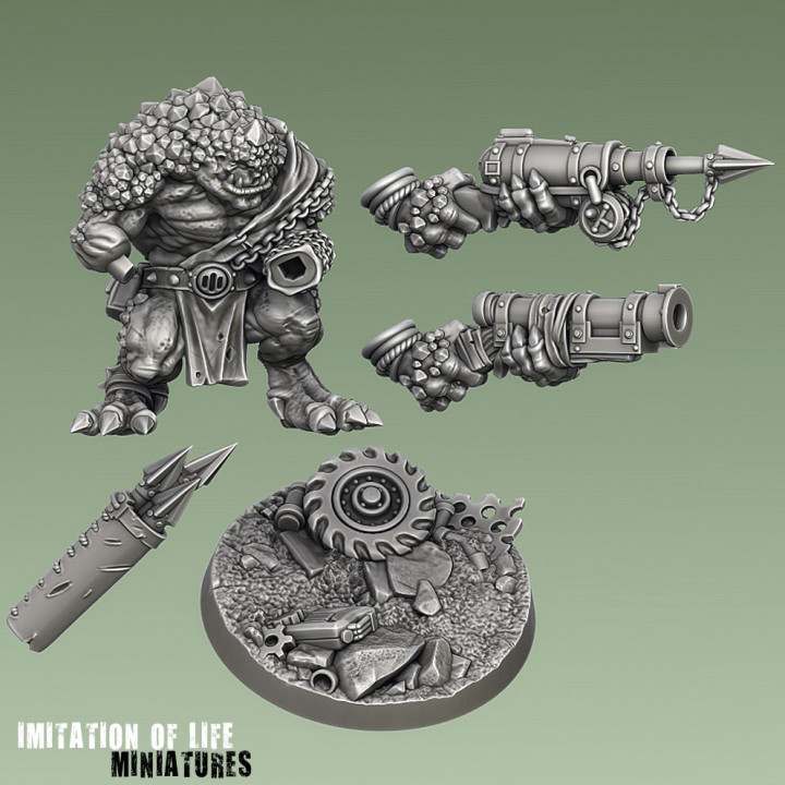 3D Printable Big crusty lizard mutant #1 by Imitation of Life Miniatures