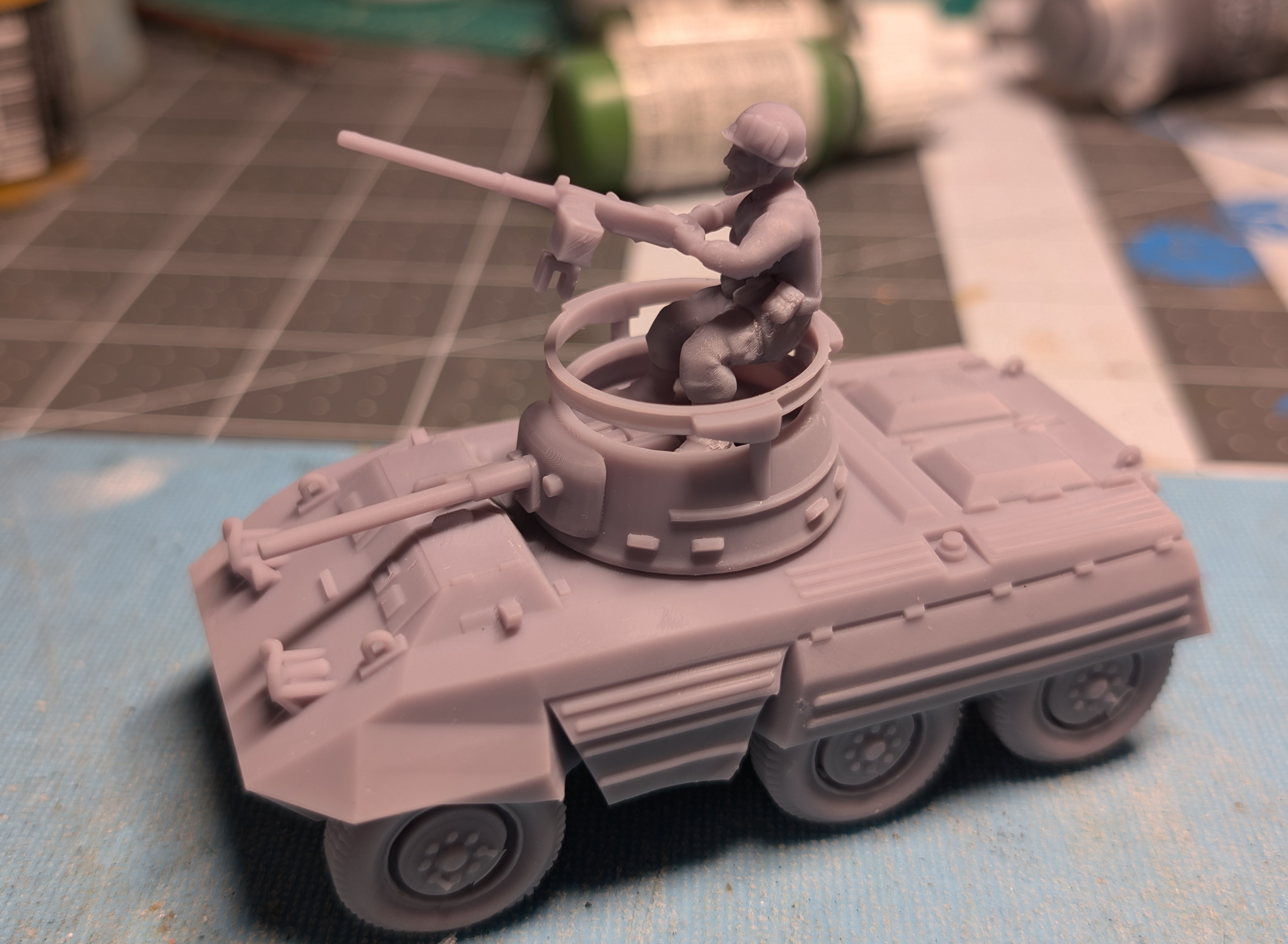 3D Printable M8 Greyhound armored car - 28mm by Eskice Miniature - Aron