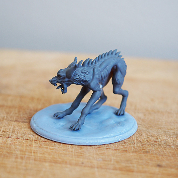 Jackal Monster Dire Jackal Monster Miniature, 3D Resin Print.