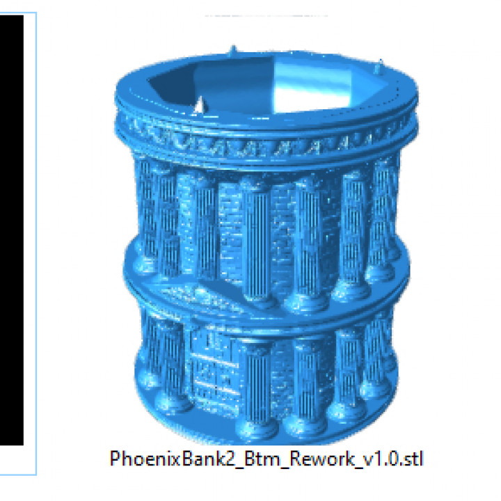 3D Printable Phoenix Bank - SUPPORT FREE! by FatesEnd