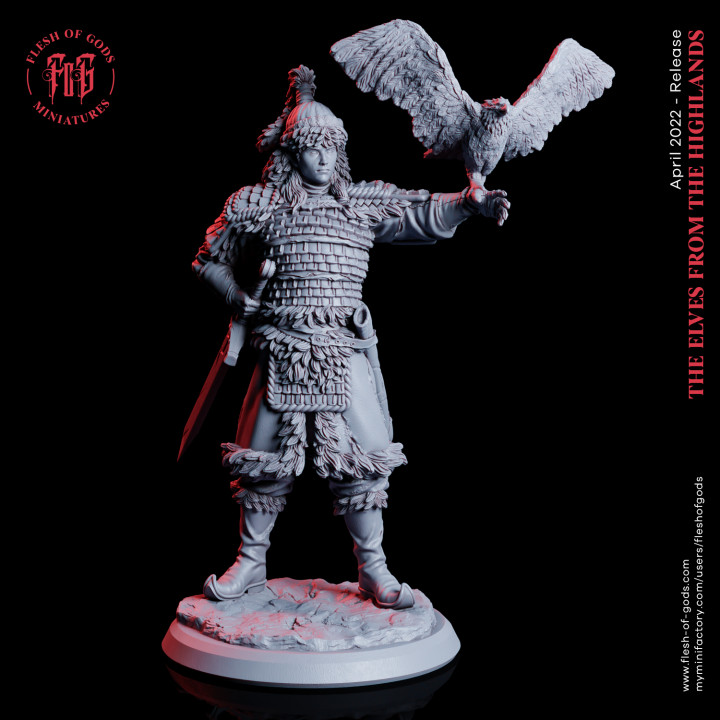 3D Printable Highland Elf - Hunter - Pose 01 by Flesh of Gods
