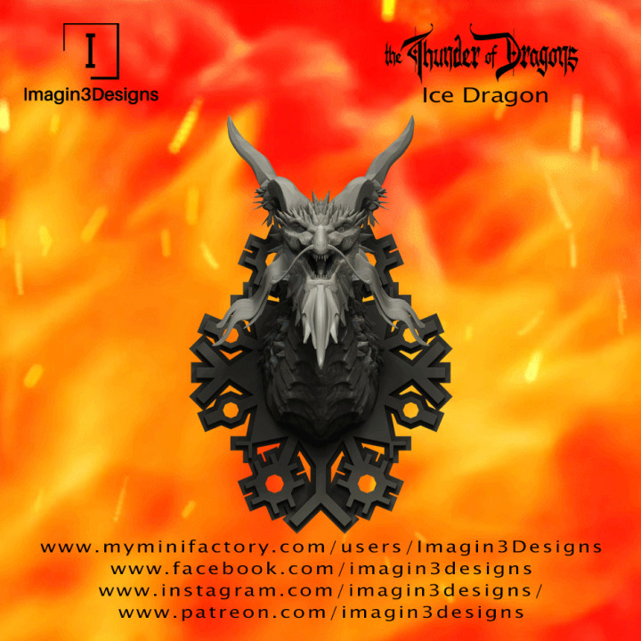 3D Printable Pre-supported Ice Dragon by Imagin3Designs