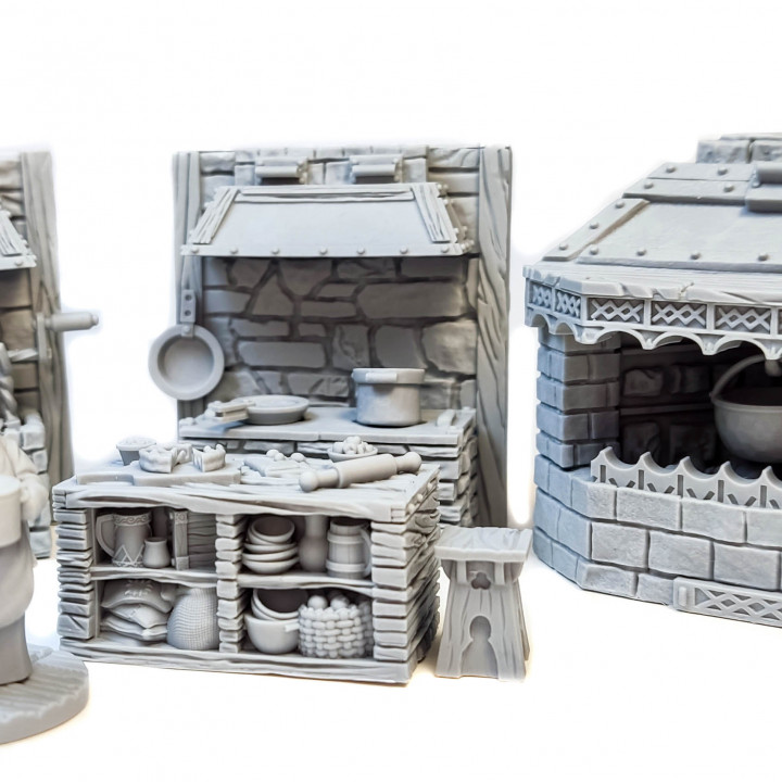 3D Printable Medieval Kitchen by Tiny Furniture