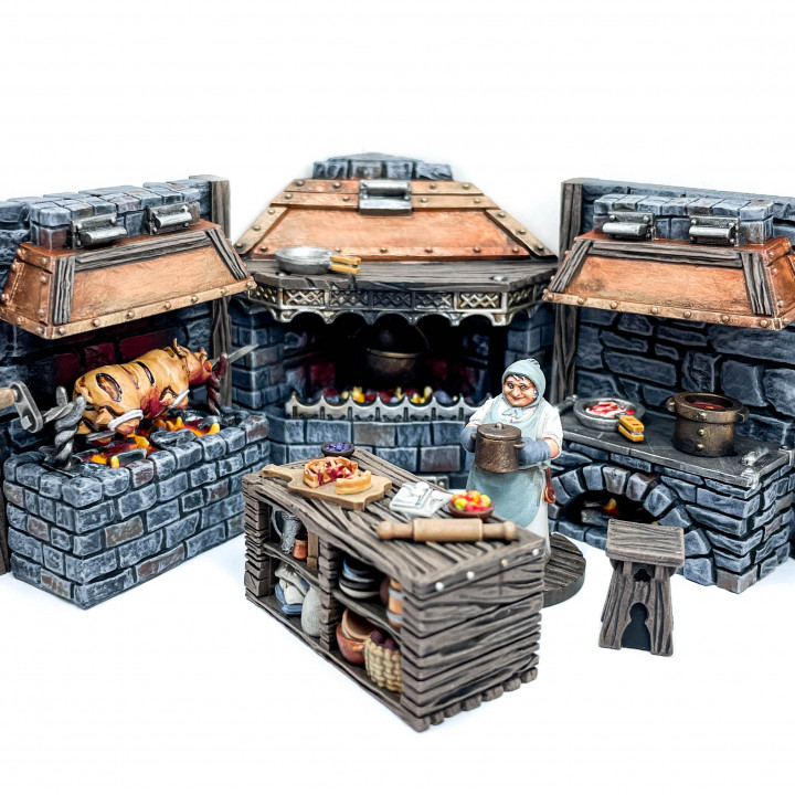 3D Printable Medieval Kitchen by Tiny Furniture