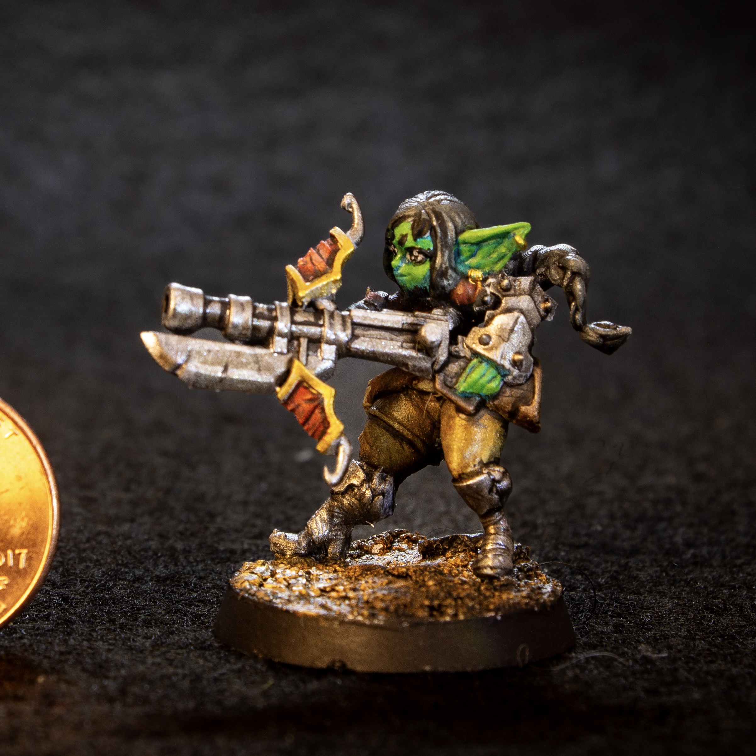 3D Printable Hila, The Goblin Gunner by Twin Goddess Miniatures