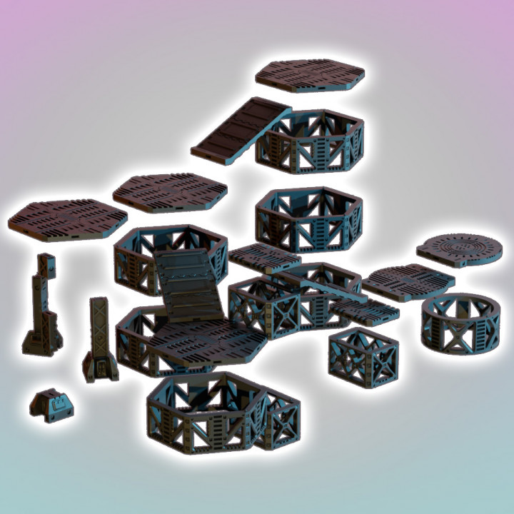 3D Printable Flatline City - Gantry Extensions by Saucermen Studios