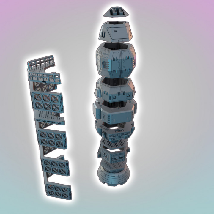 3D Printable Flatline City - Rocket Launch Facility with Modular ...
