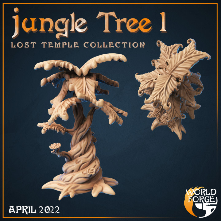 3D Printable Jungle Trees x2 by World Forge Miniatures