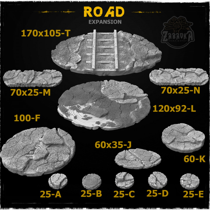 3D Printable Road Base Toppers by Zabavka Workshop