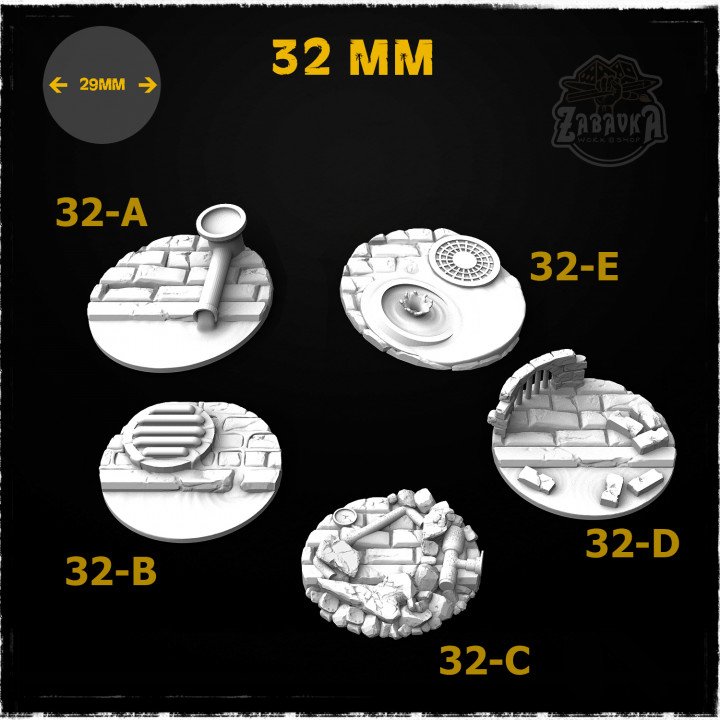 3D Printable Sewers Base Toppers by Zabavka Workshop