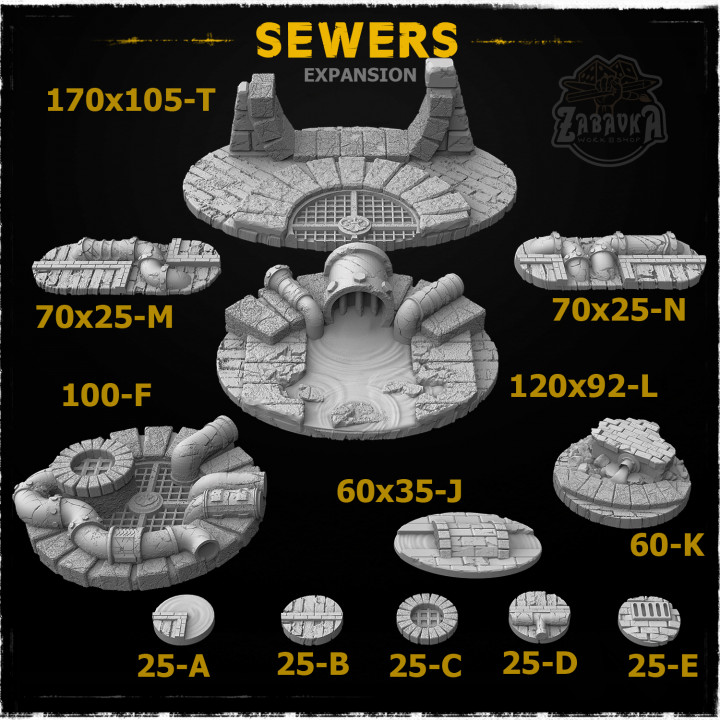 3D Printable Sewers Base Toppers by Zabavka Workshop