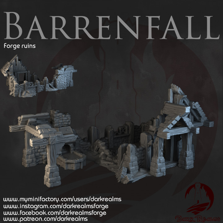 3D Printable Dark Realms - Barrenfall - Forge Ruins by Dark Realms Forge