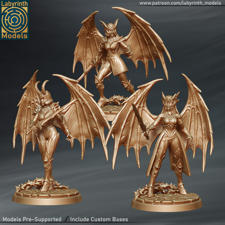 3D Printable Dark Valkyries - 32mm scale by Labyrinth Models