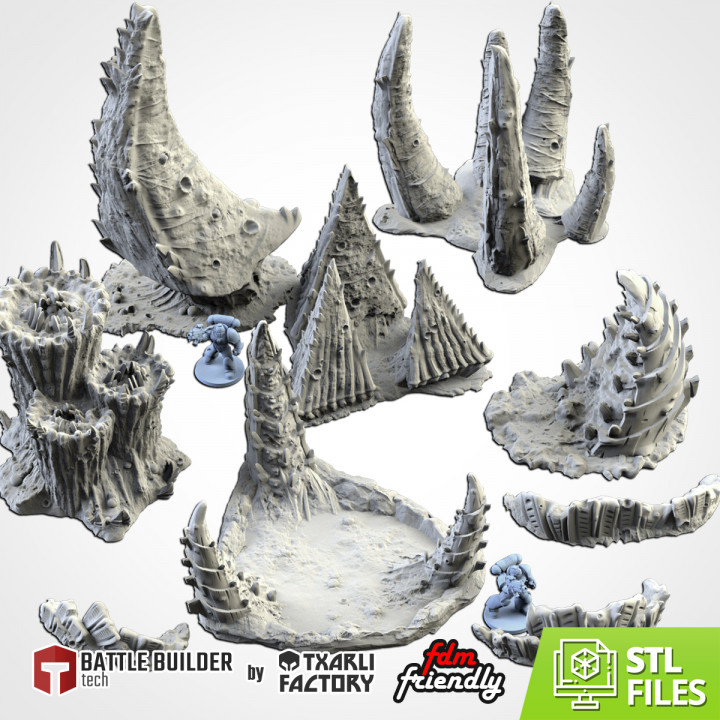3D Printable ALIEN TERRAIN 02 by Txarli Factory