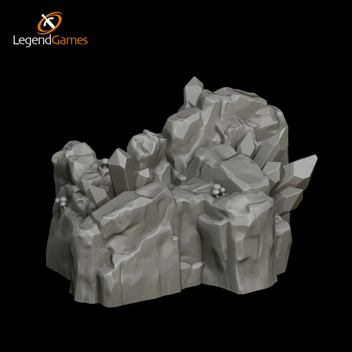 3D Printable LegendGames Underdark Crystal Scatter Terrain by Legend Games