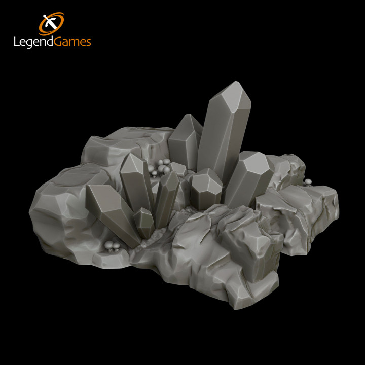 3D Printable LegendGames Underdark Crystal Scatter Terrain by Legend Games