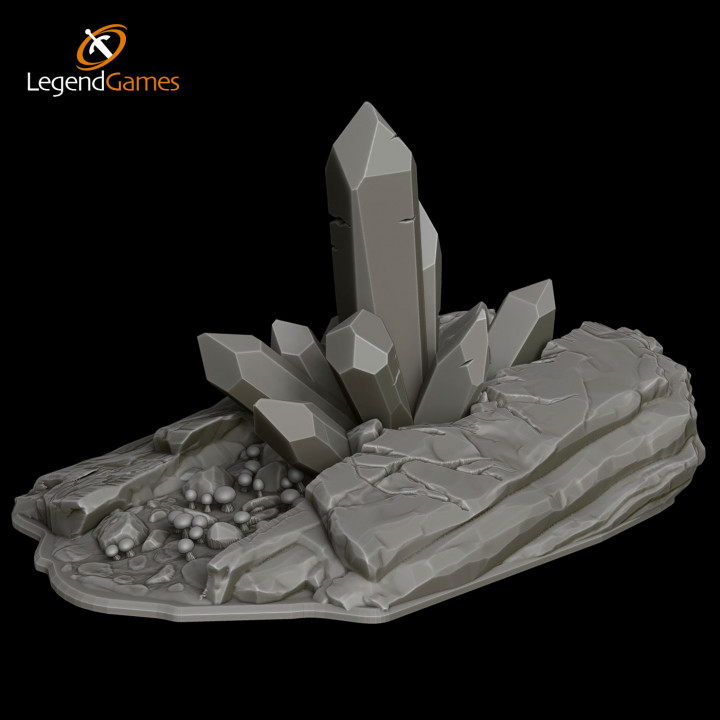 3D Printable LegendGames Underdark Crystal Scatter Terrain by Legend Games