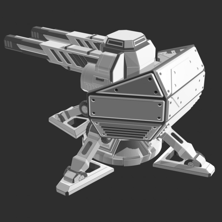 3D Printable Sci-Fi Auto Turret by One Man Voice
