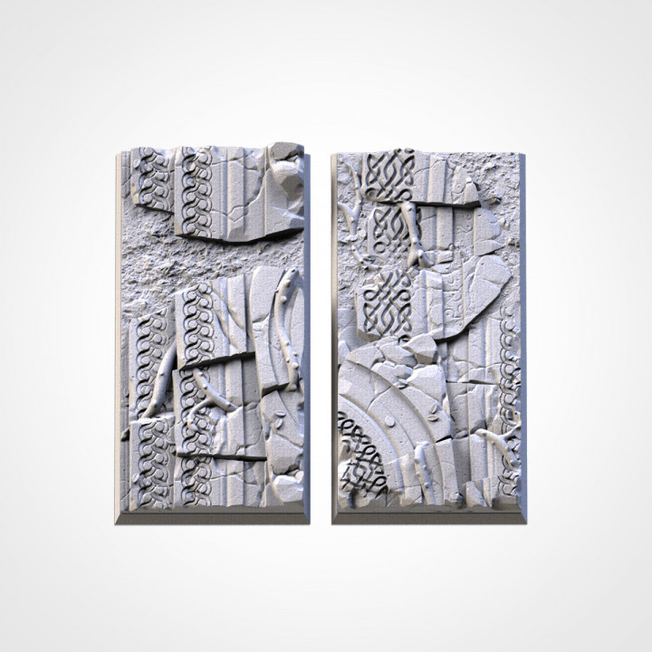 3D Printable Ancestral Ruins Bases (Square) by Txarli Factory