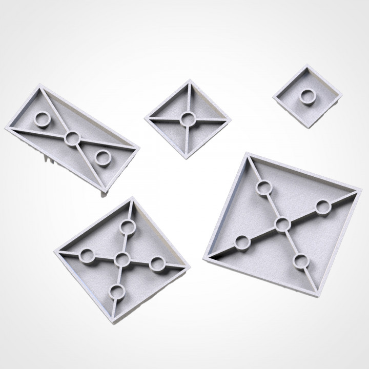3D Printable Crystal Bases (Square) by Txarli Factory