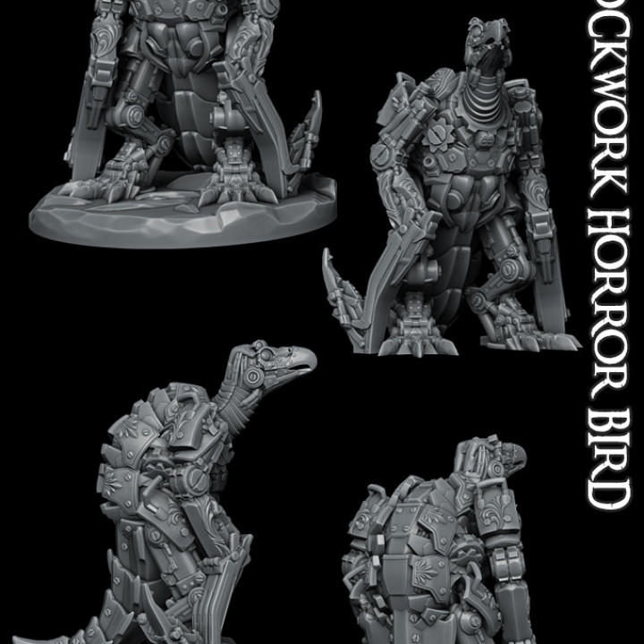 3D Printable Clockwork Horror Bird by RocketPigGames