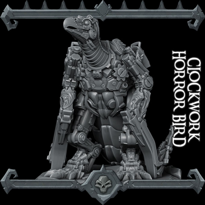 3D Printable Clockwork Horror Bird by RocketPigGames