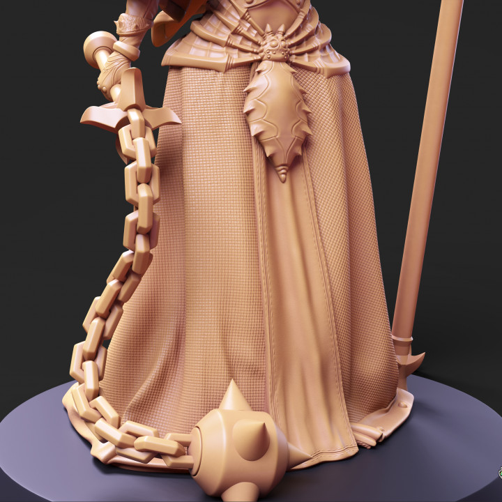3D Printable Drow Cleric Pose 4 - 4 Variants and 2 Pinups by PSMiniatures