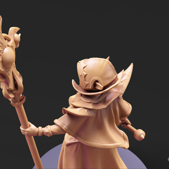 3D Printable Drow Cleric Pose 4 - 4 Variants and 2 Pinups by PSMiniatures